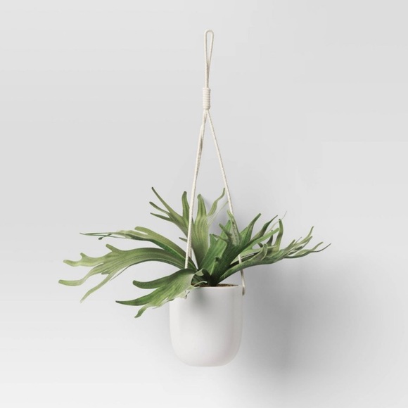 Threshold | Accents | 2 Hanging Staghorn Fern Artificial Plant ...